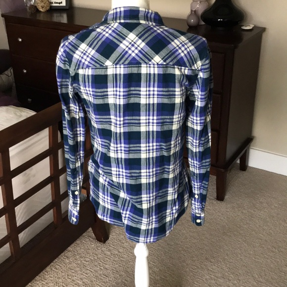 J. Crew | Tops | J Crew Blue Plaid Button Up | Poshmark